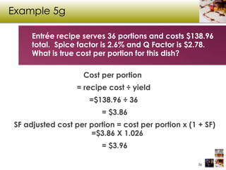 Recipe-Costing MENU COSTING AND QUANTIFICATION 3RD YEAR | PPT