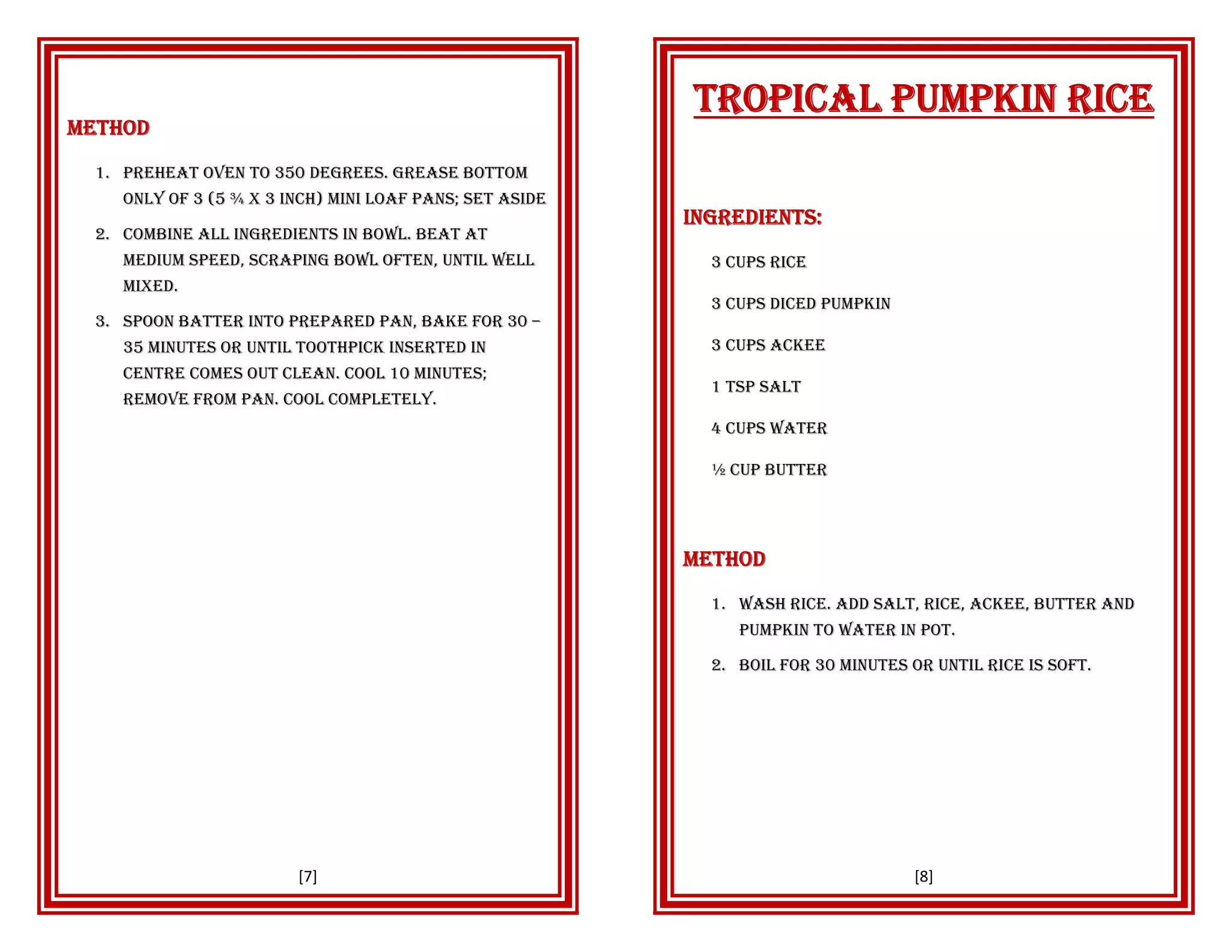 CSEC Food & Nutrition Recipe Book | PDF