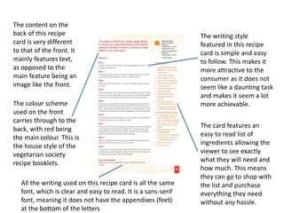 Recipe card analysis | PPT