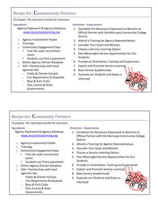 Recipes of Engagement through Service-Learning | PDF