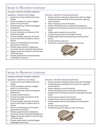 Recipes of Engagement through Service-Learning | PDF