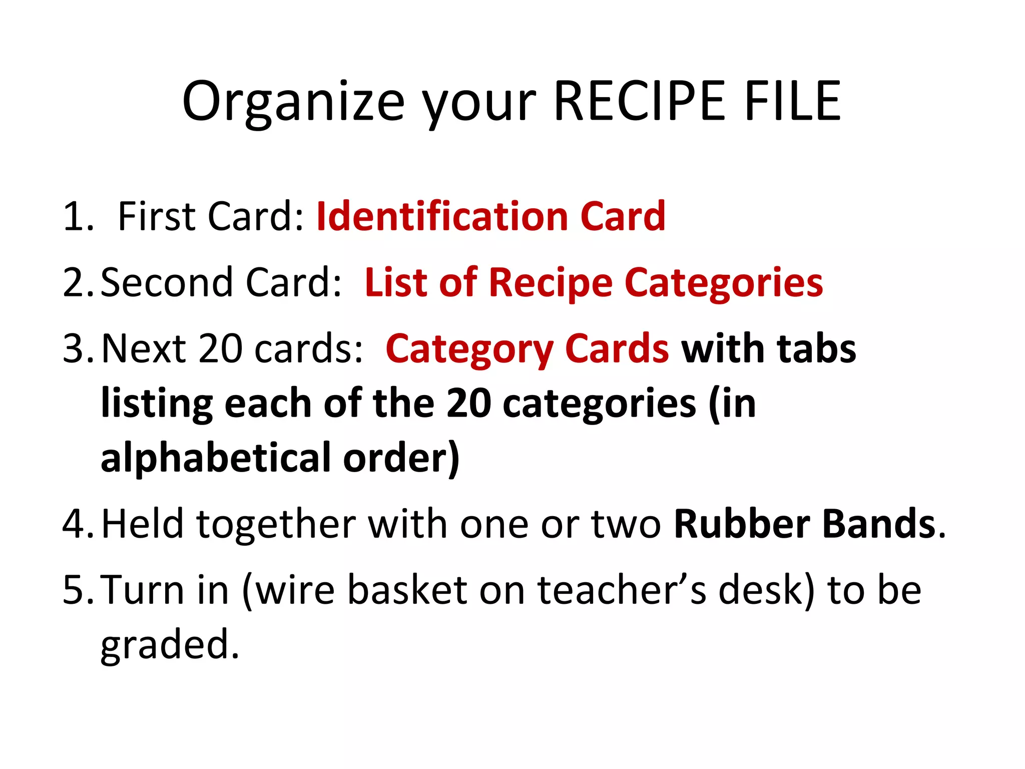 How to Make a Recipe File | PPT | Desserts and Baking | Food & Drink