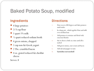 Recipe Modification: Small changes make a BIG difference | PPT