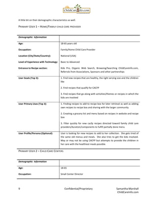 Recipe Module childcareinfo RFP | PDF