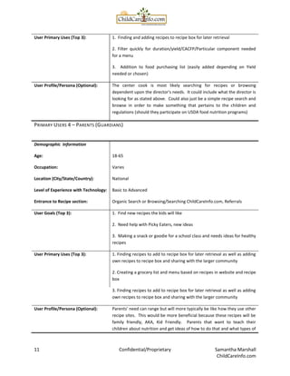 Recipe Module childcareinfo RFP | PDF