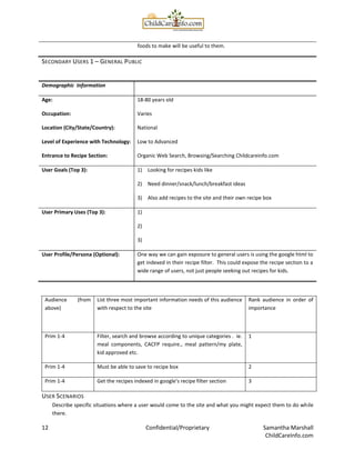 Recipe Module childcareinfo RFP | PDF