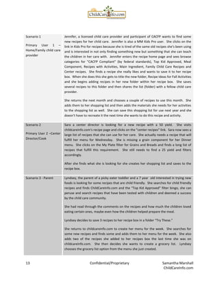 Recipe Module childcareinfo RFP | PDF