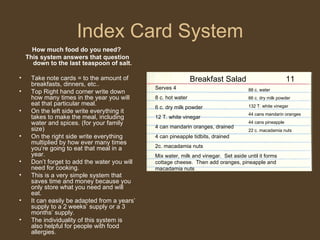 Recipe Planning & Using Your Food Storage | PPT