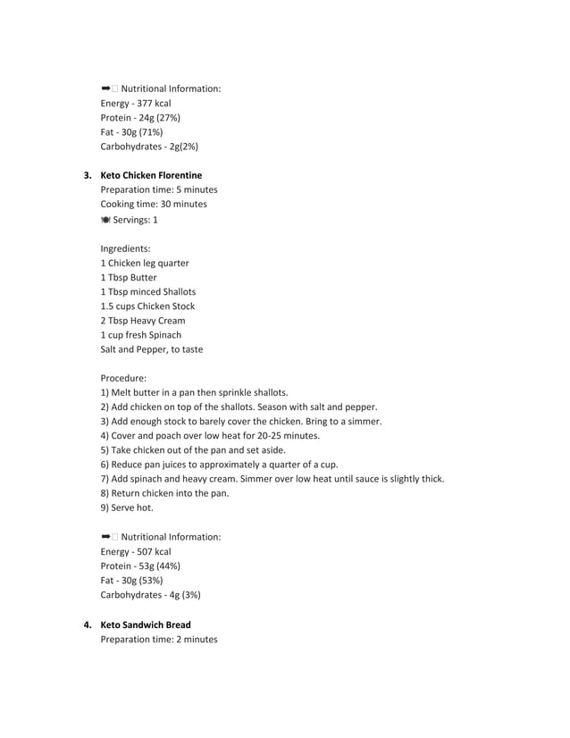 Keto Diet Recipes Pdf