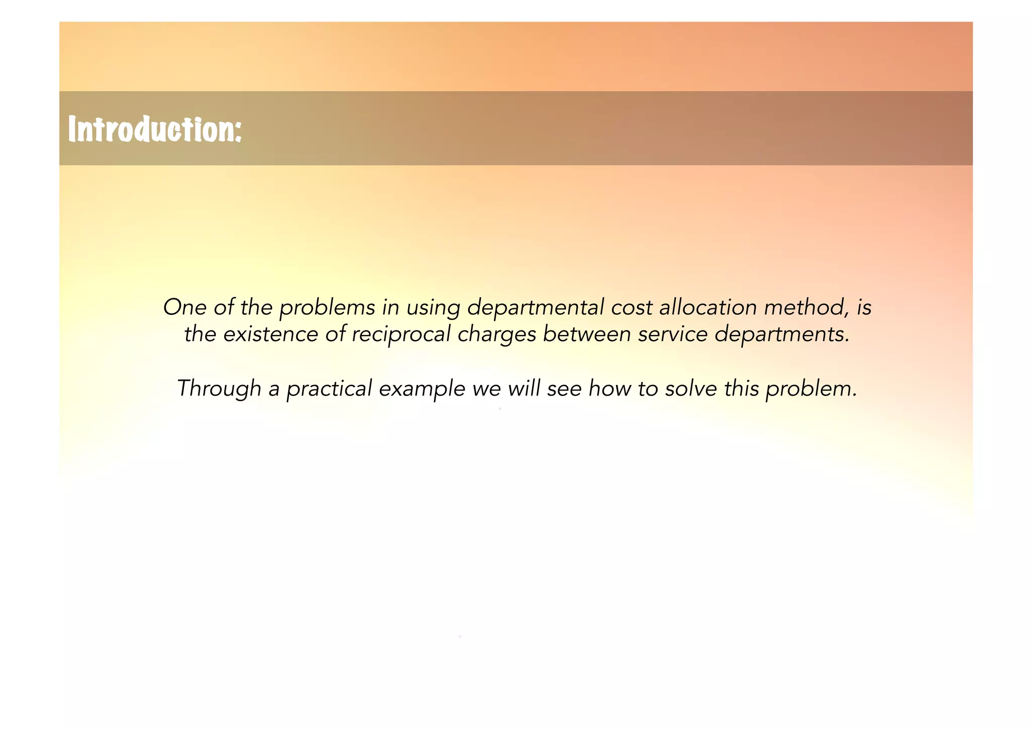 Reciprocal Allocation Method | PDF