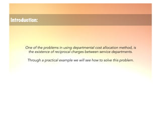 Reciprocal Allocation Method | PDF