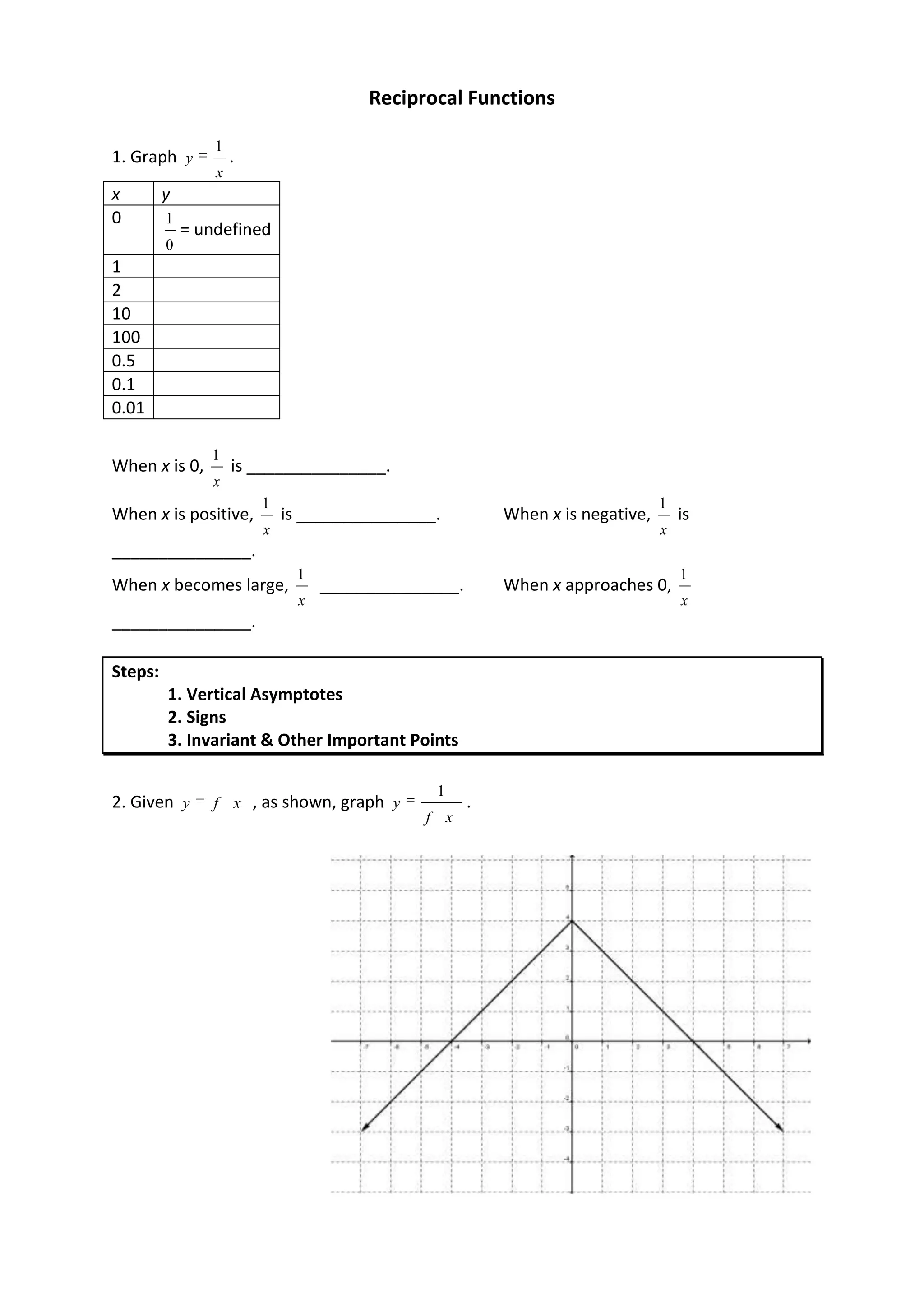 Reciprocal functions | PDF