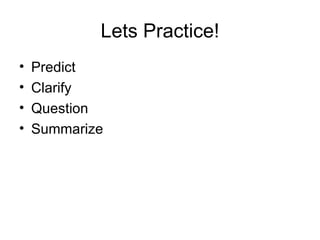 Reciprocal reading instruction | PPT