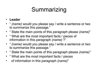 Reciprocal reading instruction | PPT
