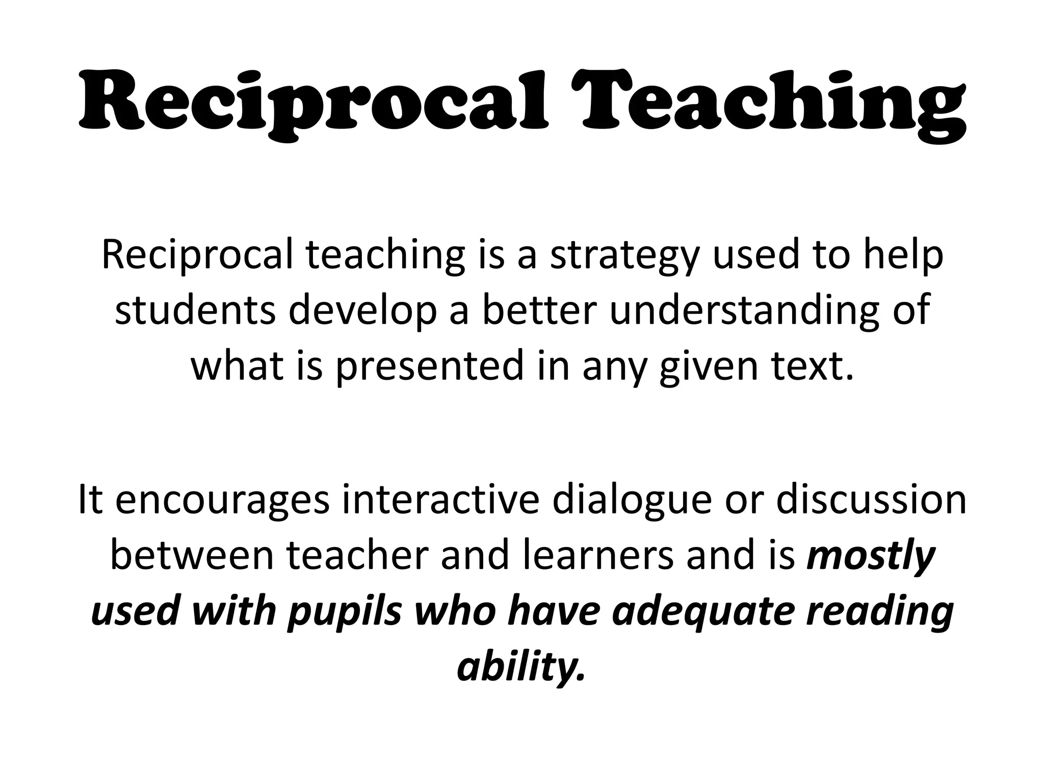 Reciprocal Teaching | PPTX
