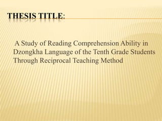 Reciprocal teaching | PPT