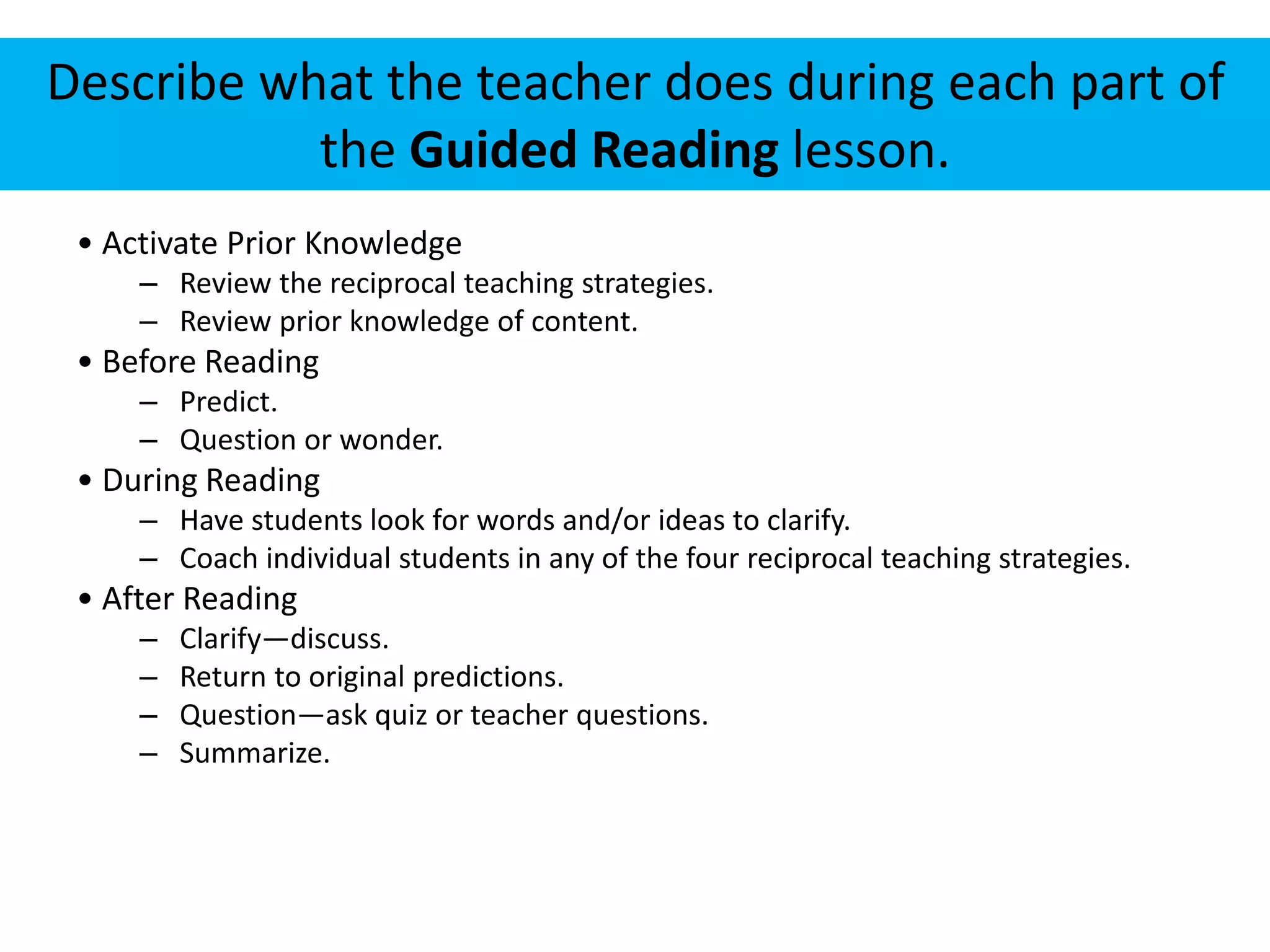 Reciprocal teaching day 1 | PPTX