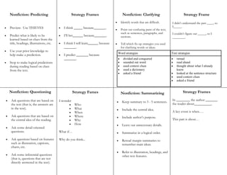 Reciprocal Teaching Nonfiction Foldable | PDF