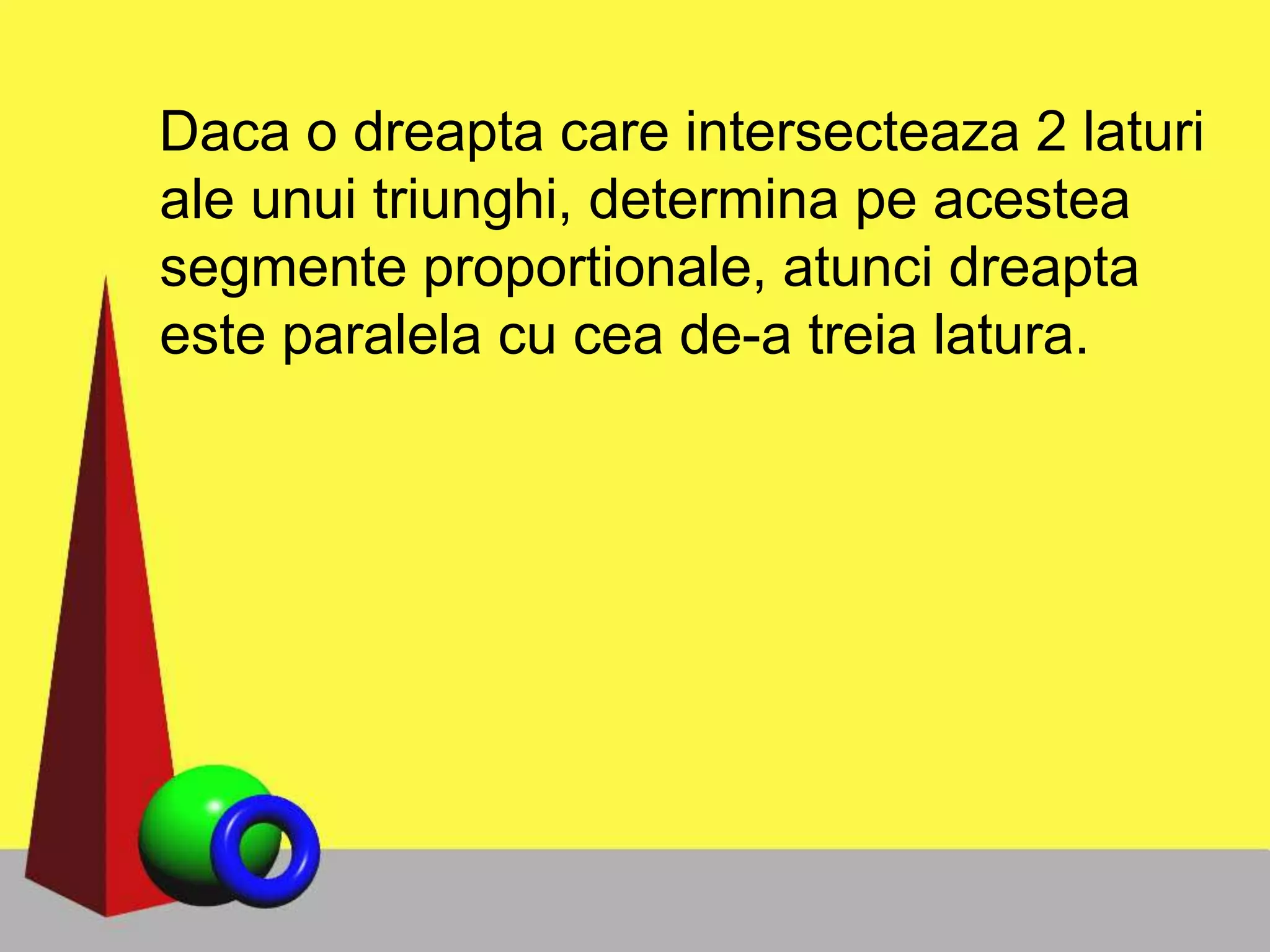 Reciproca Teoremei lui Thales | PPTX