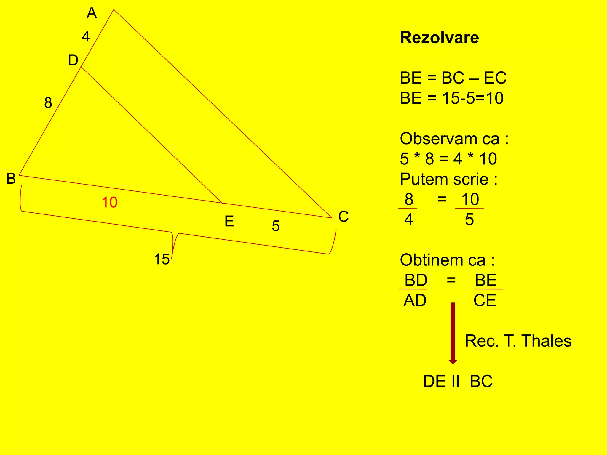 Reciproca Teoremei lui Thales | PPTX