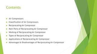 Reciprocating Air Compressor and its Types | PPT