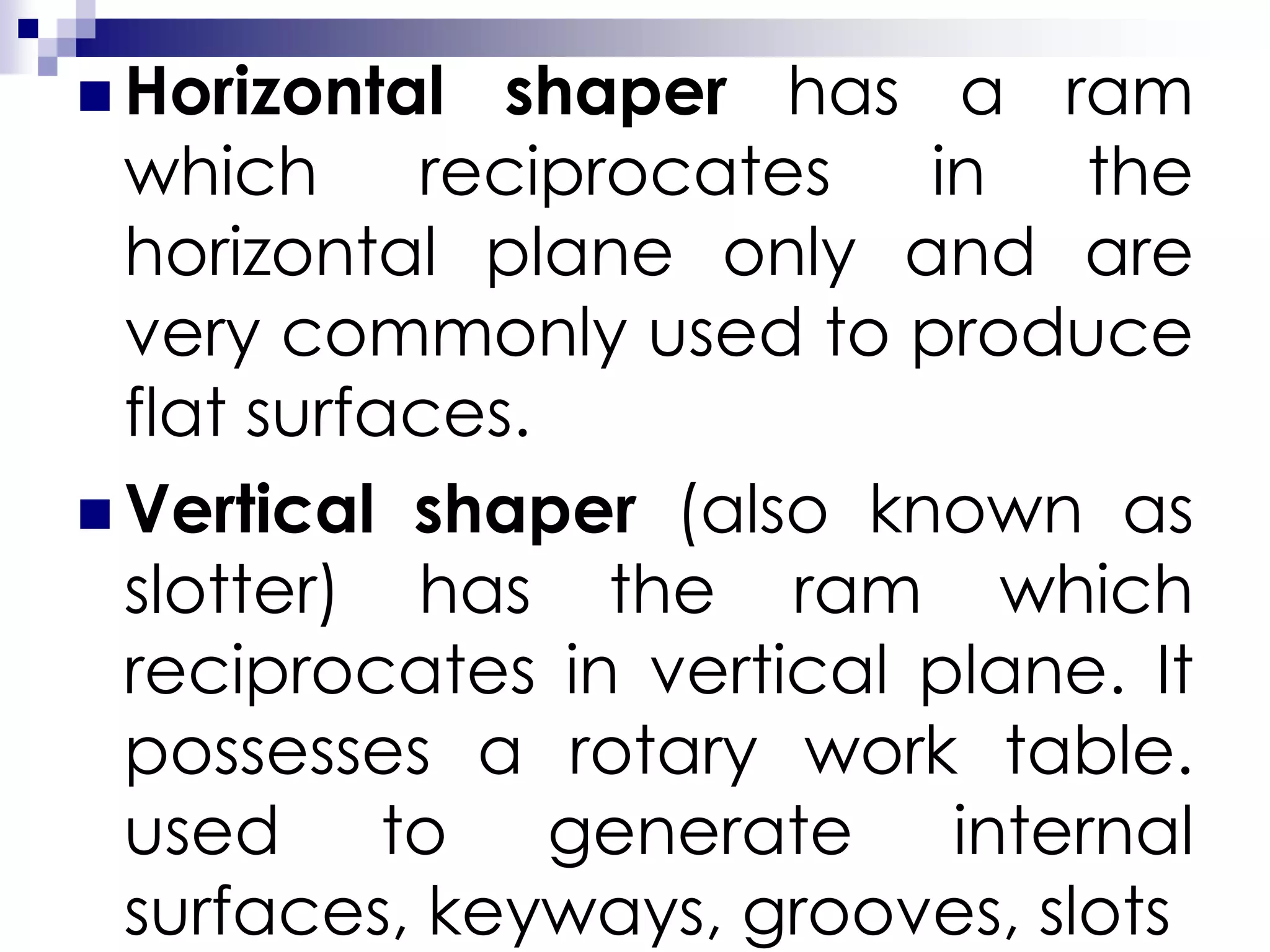 Reciprocating machine tools shaper | PDF