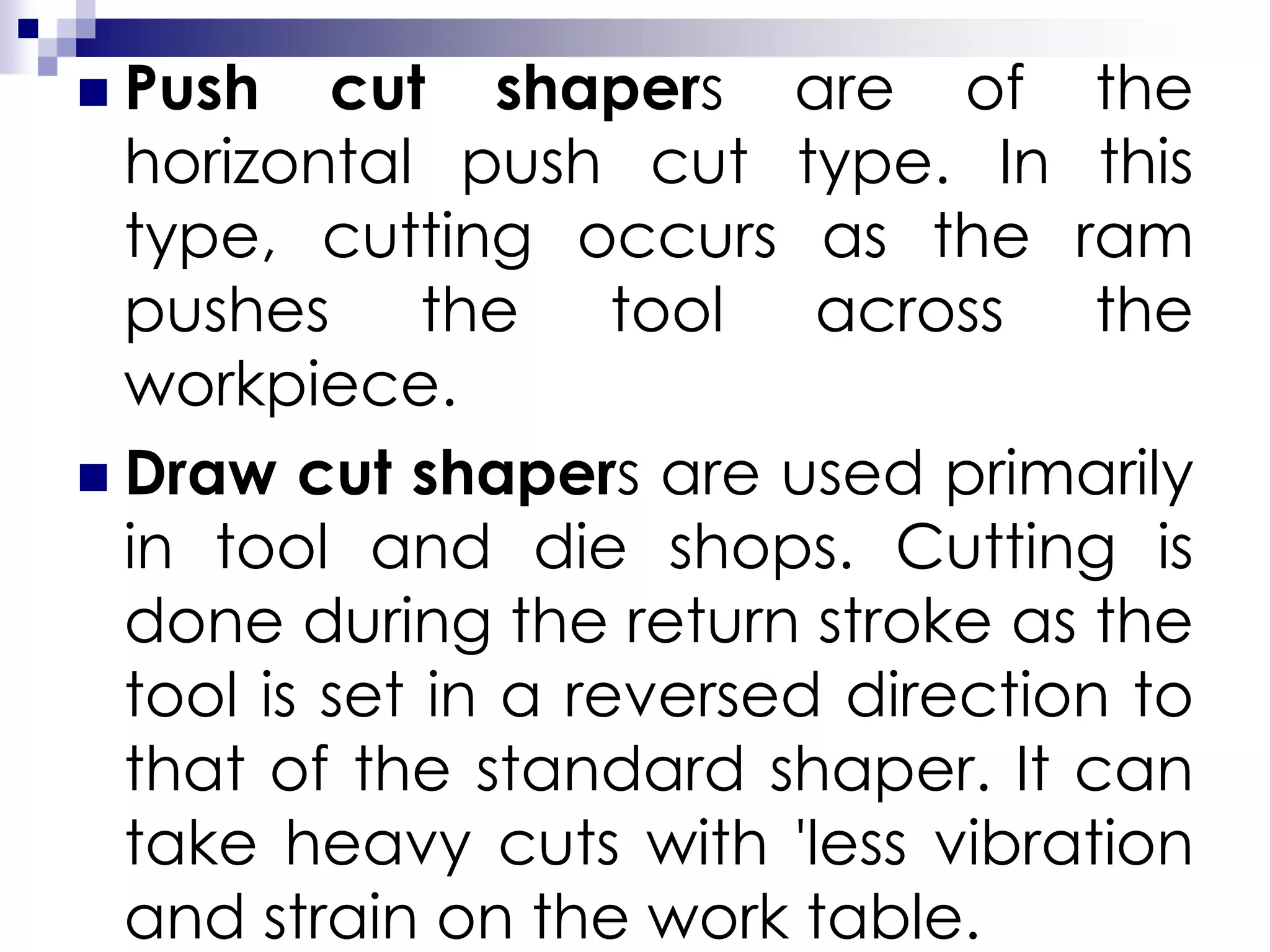 Reciprocating machine tools shaper | PDF