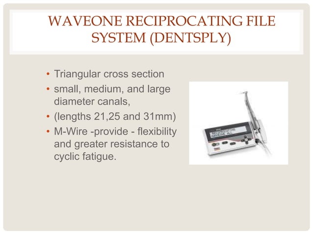 Reciprocation in Endodontics | PPTX | Dental Health | Diseases and ...