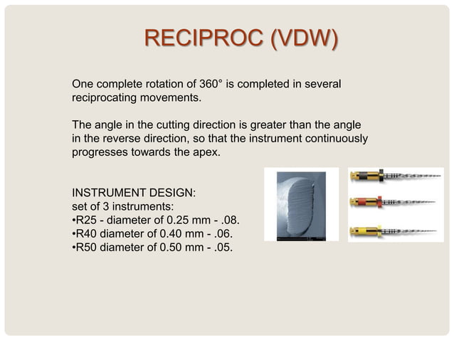 Reciprocation in Endodontics | PPTX | Dental Health | Diseases and ...
