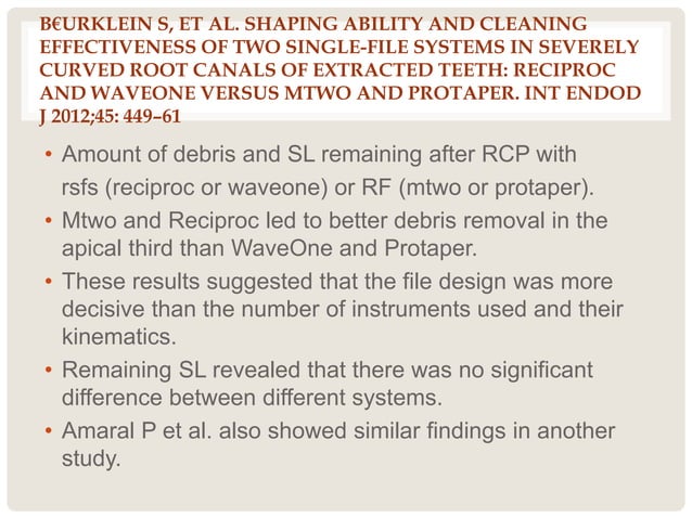 Reciprocation in Endodontics | PPTX | Dental Health | Diseases and ...