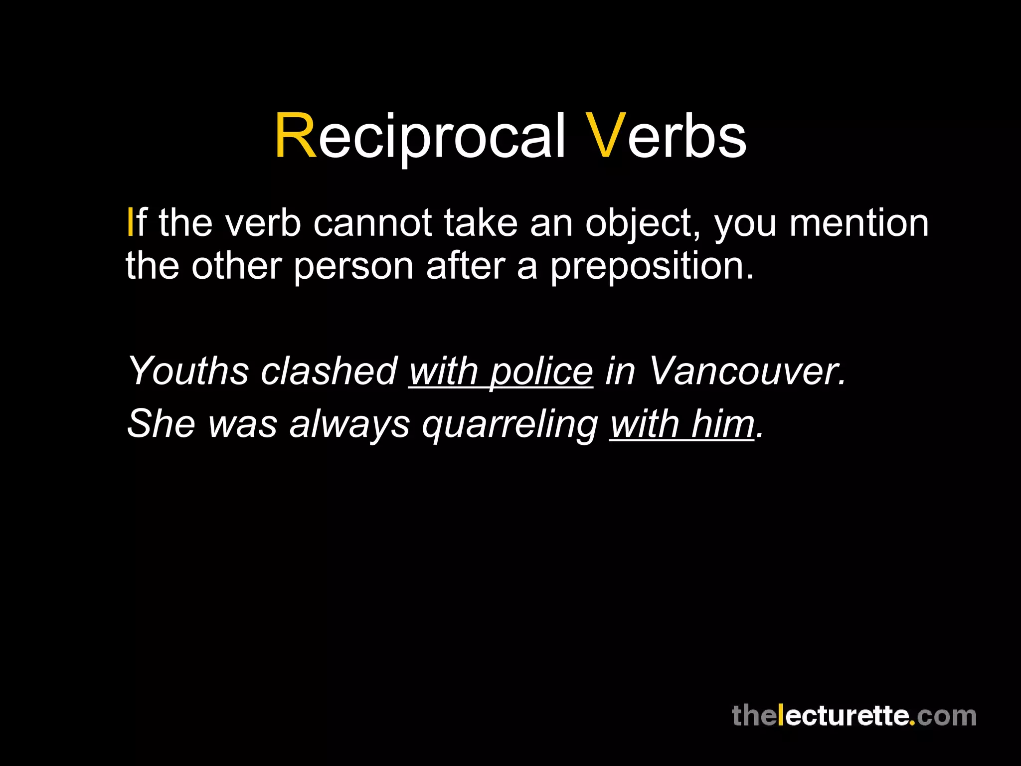 Reciprocal Verbs | PPT
