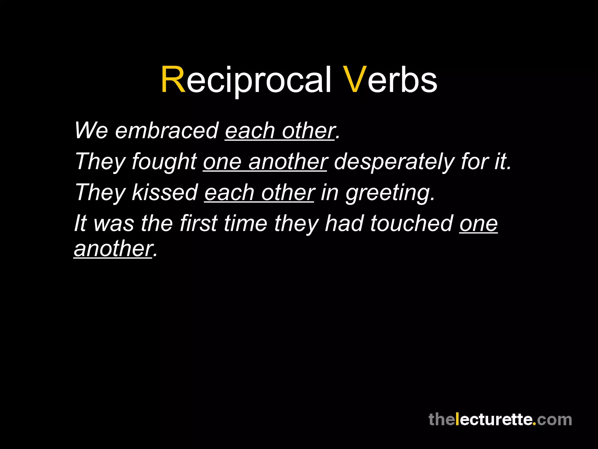 Reciprocal Verbs | PPT