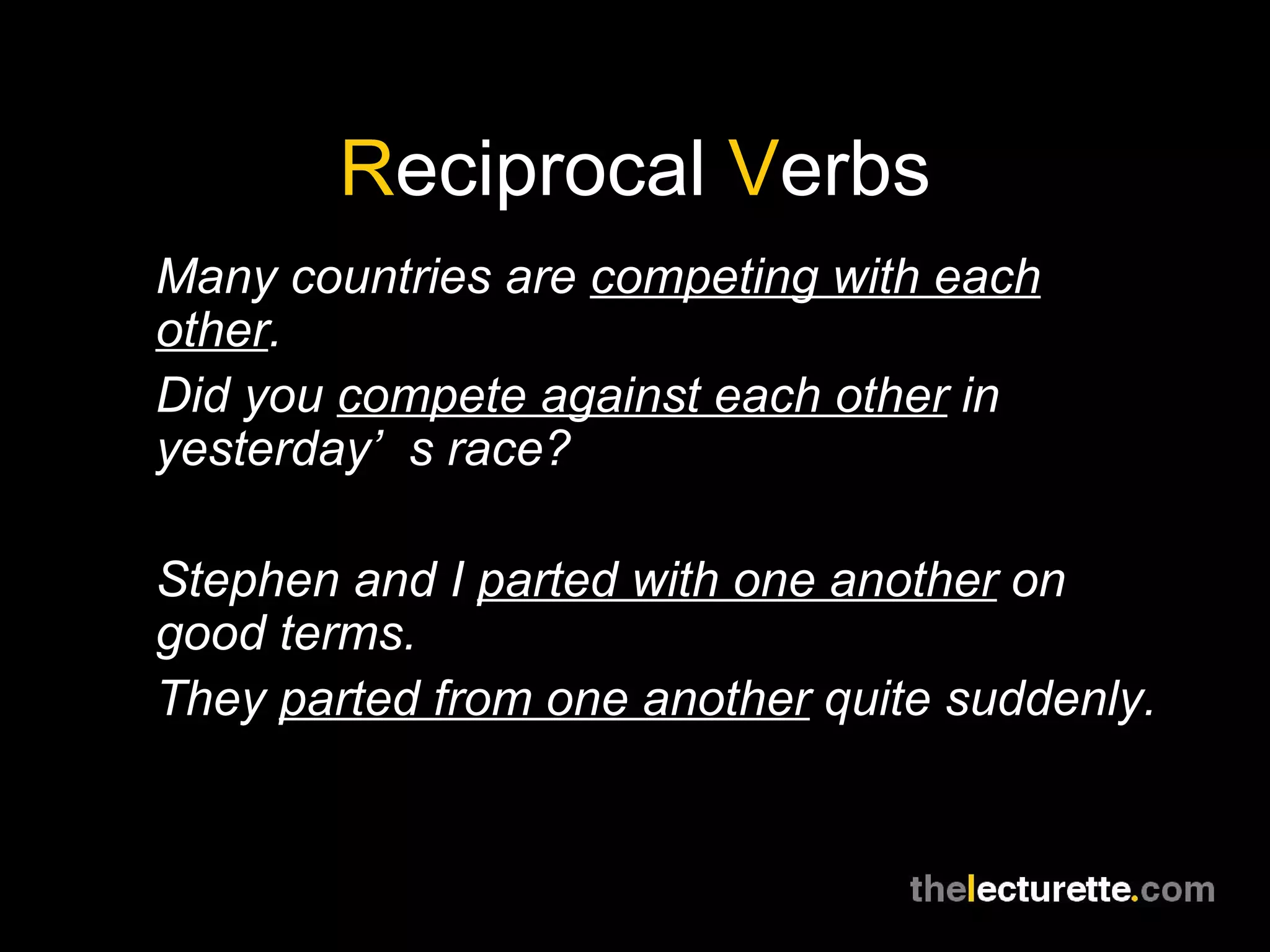 Reciprocal Verbs | PPT