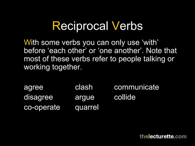 Reciprocal Verbs | PPT