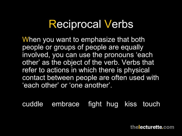 Reciprocal Verbs | PPT