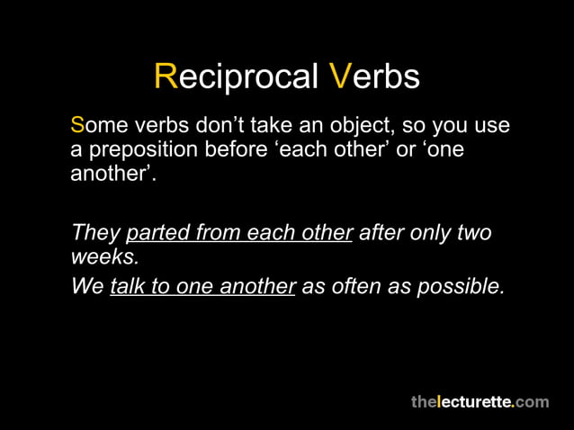 Reciprocal Verbs | PPT