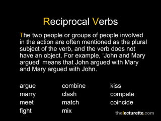 Reciprocal Verbs | PPT