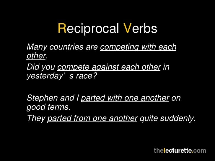 Reciprocal Verbs