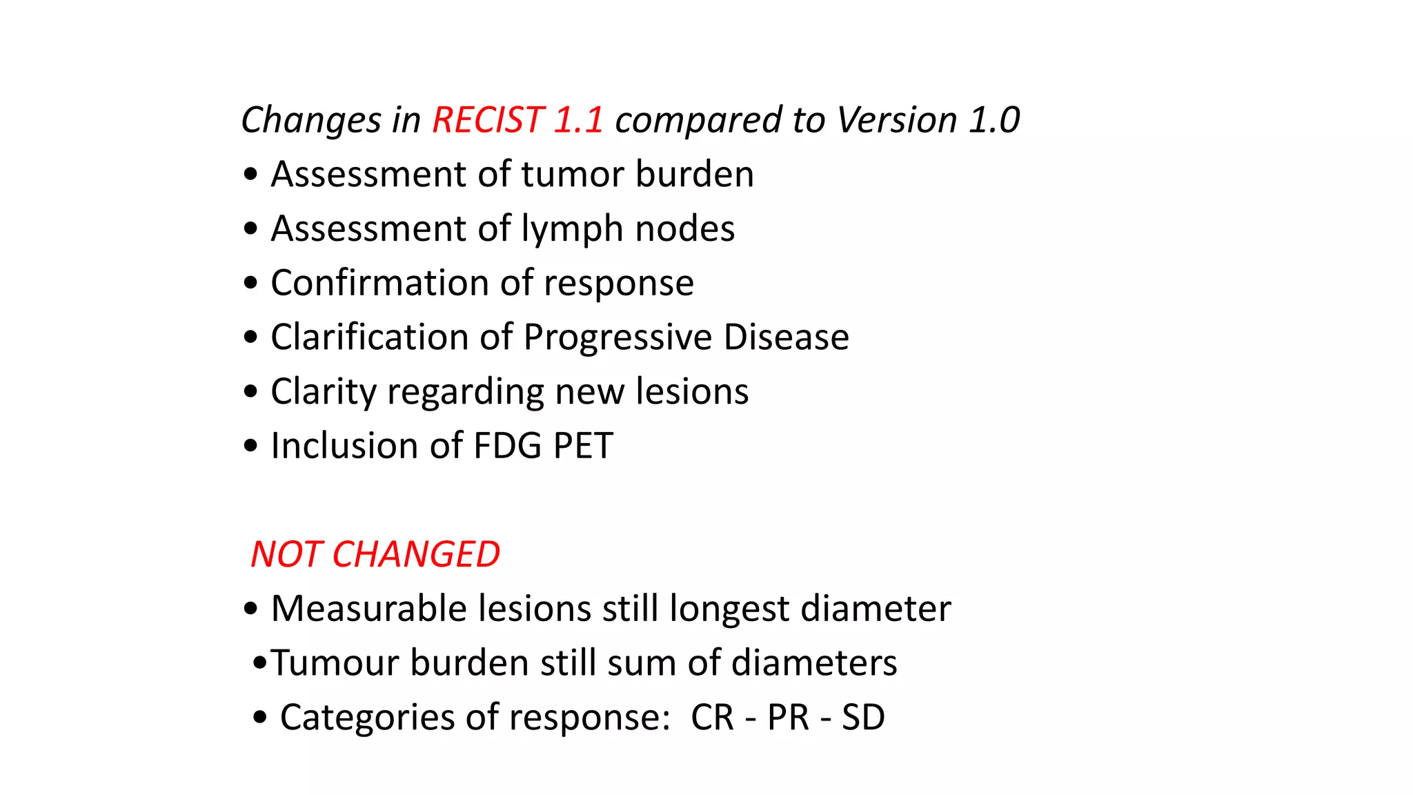 RECIST | PPTX | Cancer | Diseases and Conditions