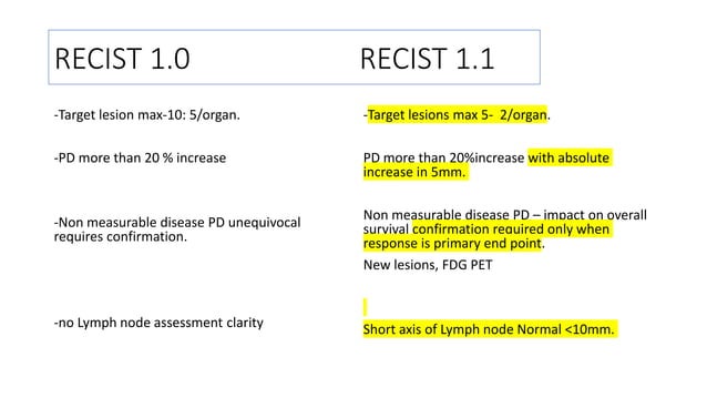 RECIST | PPTX | Cancer | Diseases and Conditions