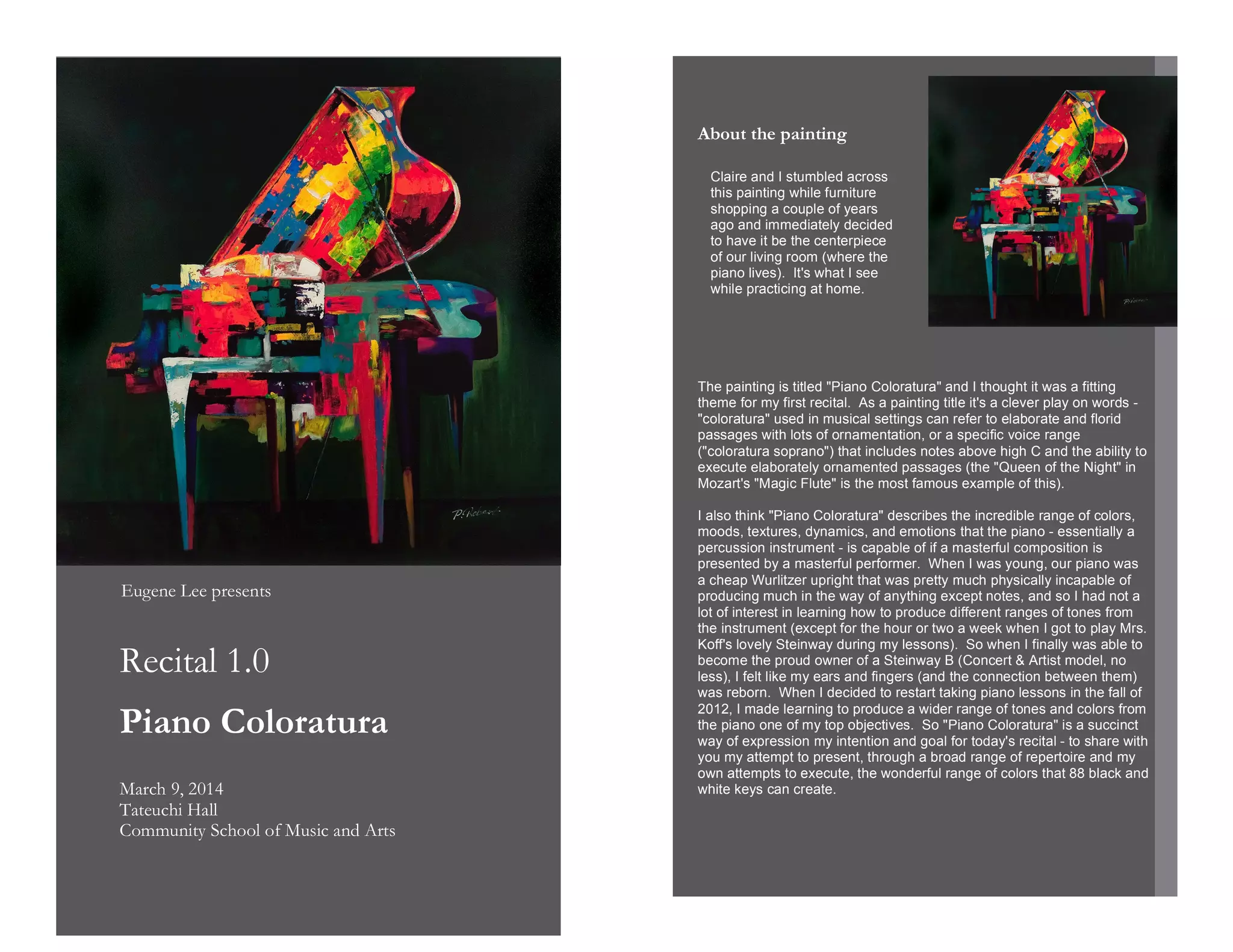 Recital 1.0 program booklet | PDF