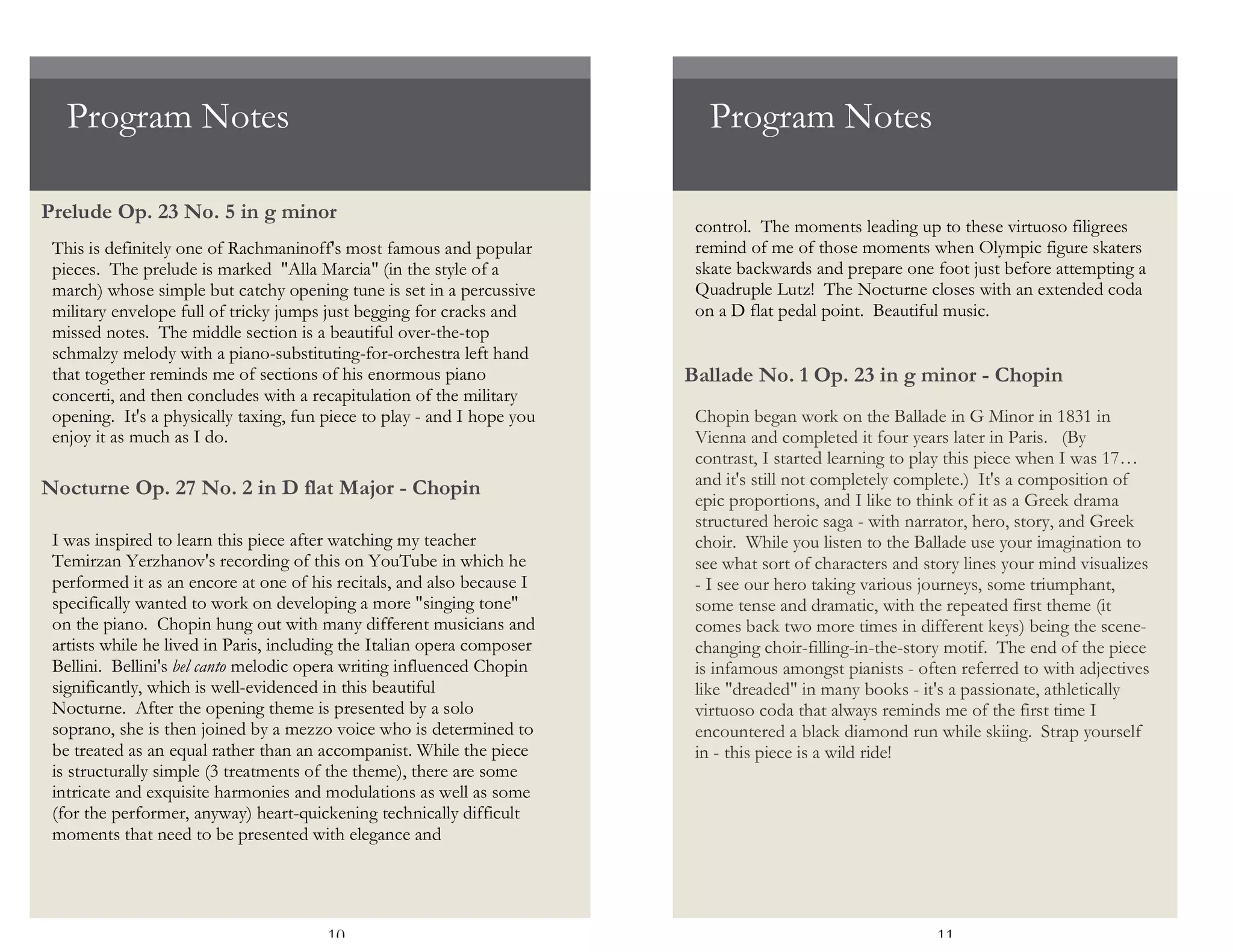 Recital 1.0 program booklet | PPT