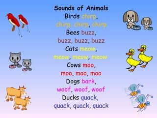 Recite sounds of animals | PPT