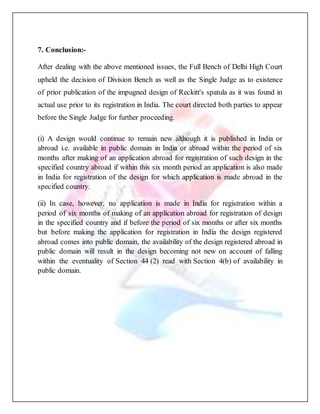 Reckitt Benckiser (India) Ltd vs. Wyeth Limited Case study | DOCX