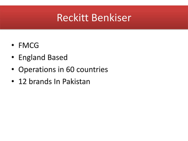 Reckitt Benckiser Pakistan (Strategic Management) | PPTX