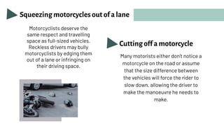 Reckless Driving Around Motorcycle Riders | PDF