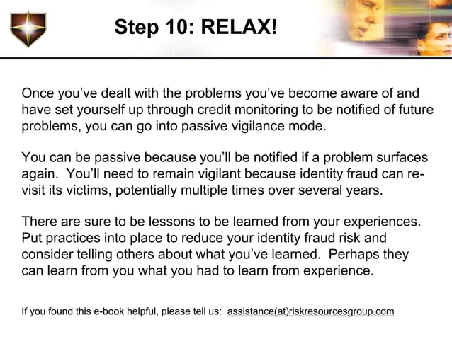 Reclaiming Your Identity: 10 Steps To Recovery | PDF