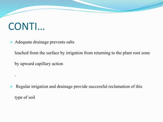 Reclamation of salt affected soils | PPTX