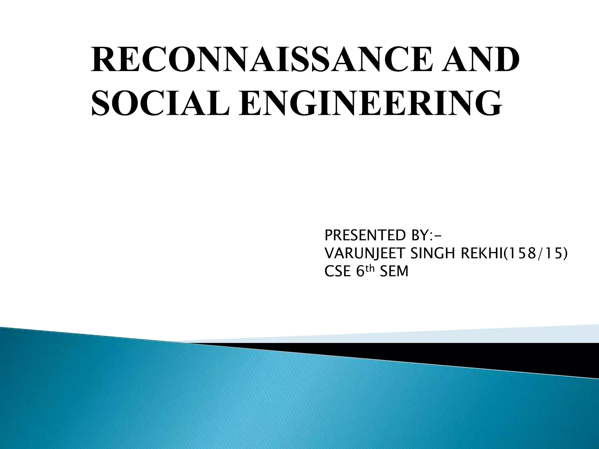 Reconnaissance and Social Engineering | PPT