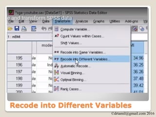 How to Compute & Recode SPSS Data | PDF | Medical Health